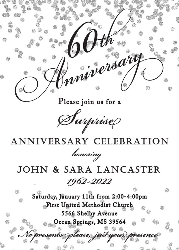 60th Wedding Anniversary Invitation Wording