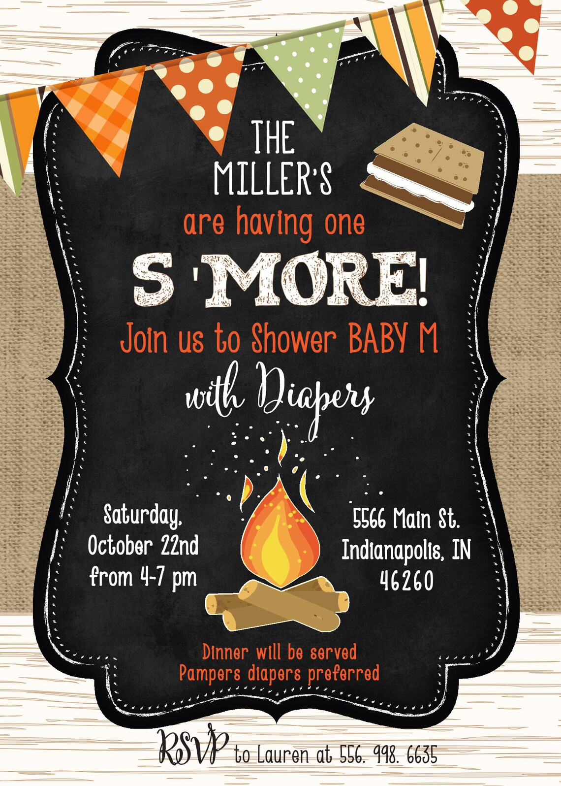 Fall Diaper Shower Invitation Printable/digital File/smore - Etsy