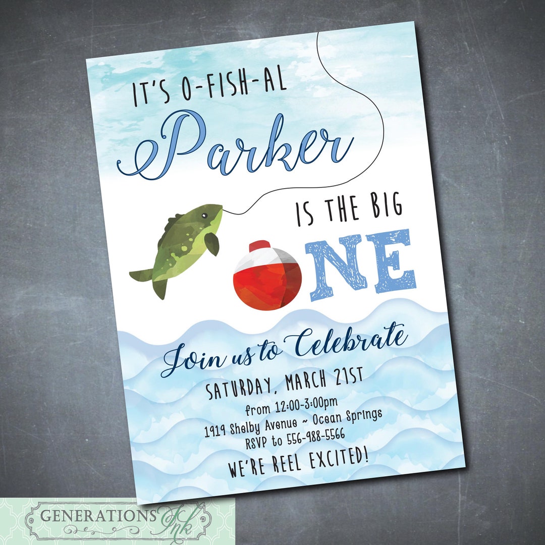 Fishing Birthday Invitation, Boy Birthday Invitation, Boy First ...