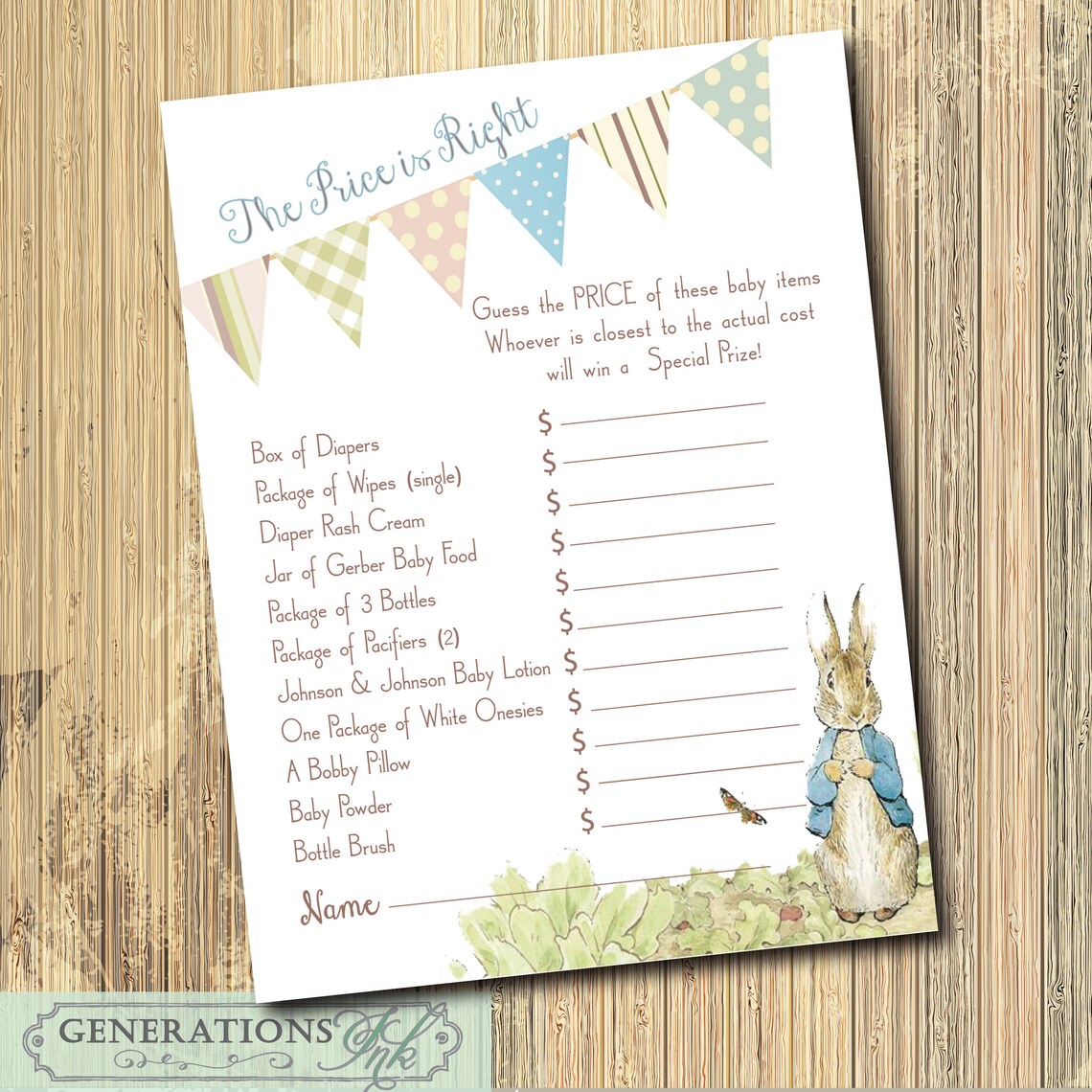 INSTANT DOWNLOAD Vintage Peter Rabbit Game for Baby Shower - Etsy