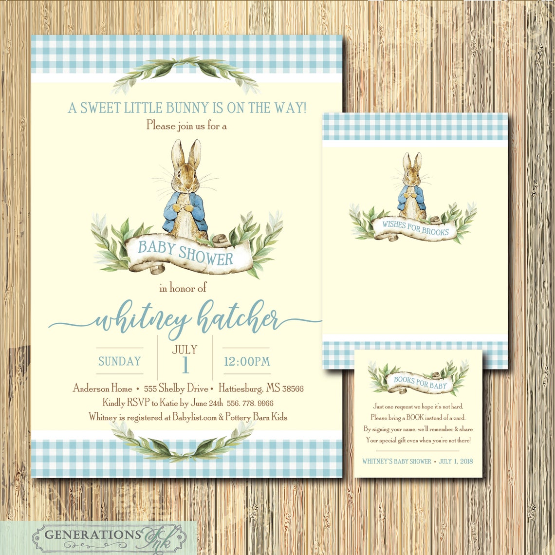 Peter Rabbit Baby Shower Invitation, Beatrix Potter, Vintage Peter ...