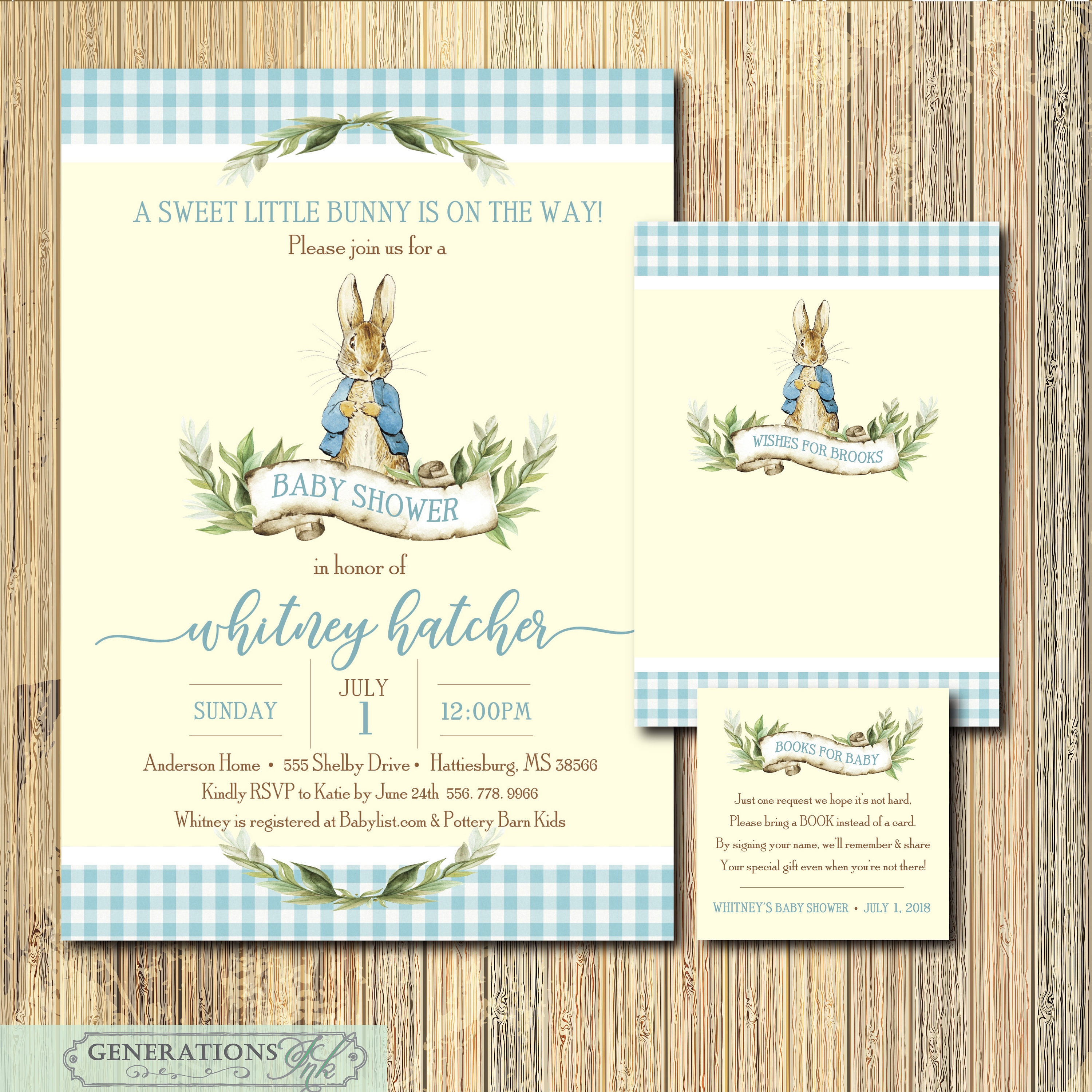 Peter Rabbit Baby Shower Invitation printable/Digital Files or | Etsy