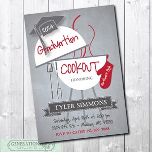 Graduation Cookout Party Invitation Printable/digital File/bbq, Grill ...
