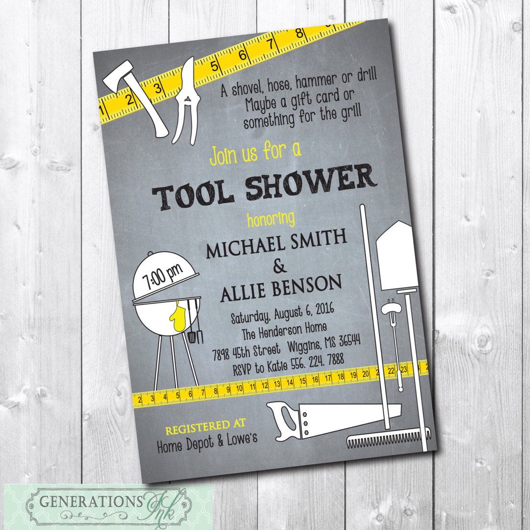 Tool Shower Invitation, Handyman, Garden Party (digital File) - Etsy
