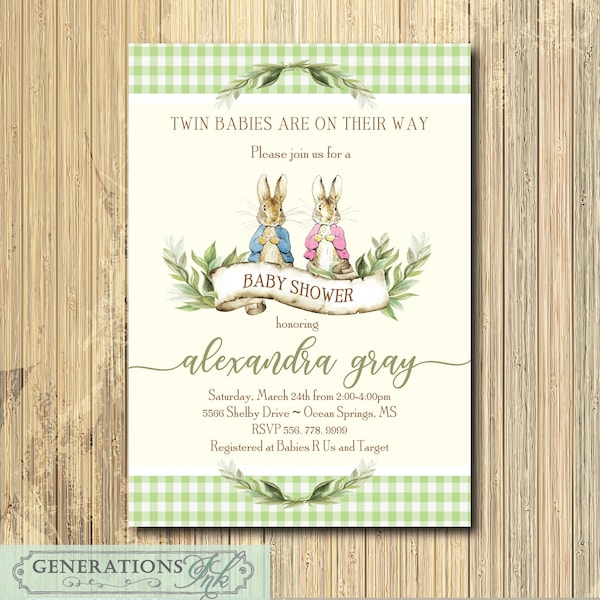 Watercolor Boy Girl Twin Invitation - Etsy