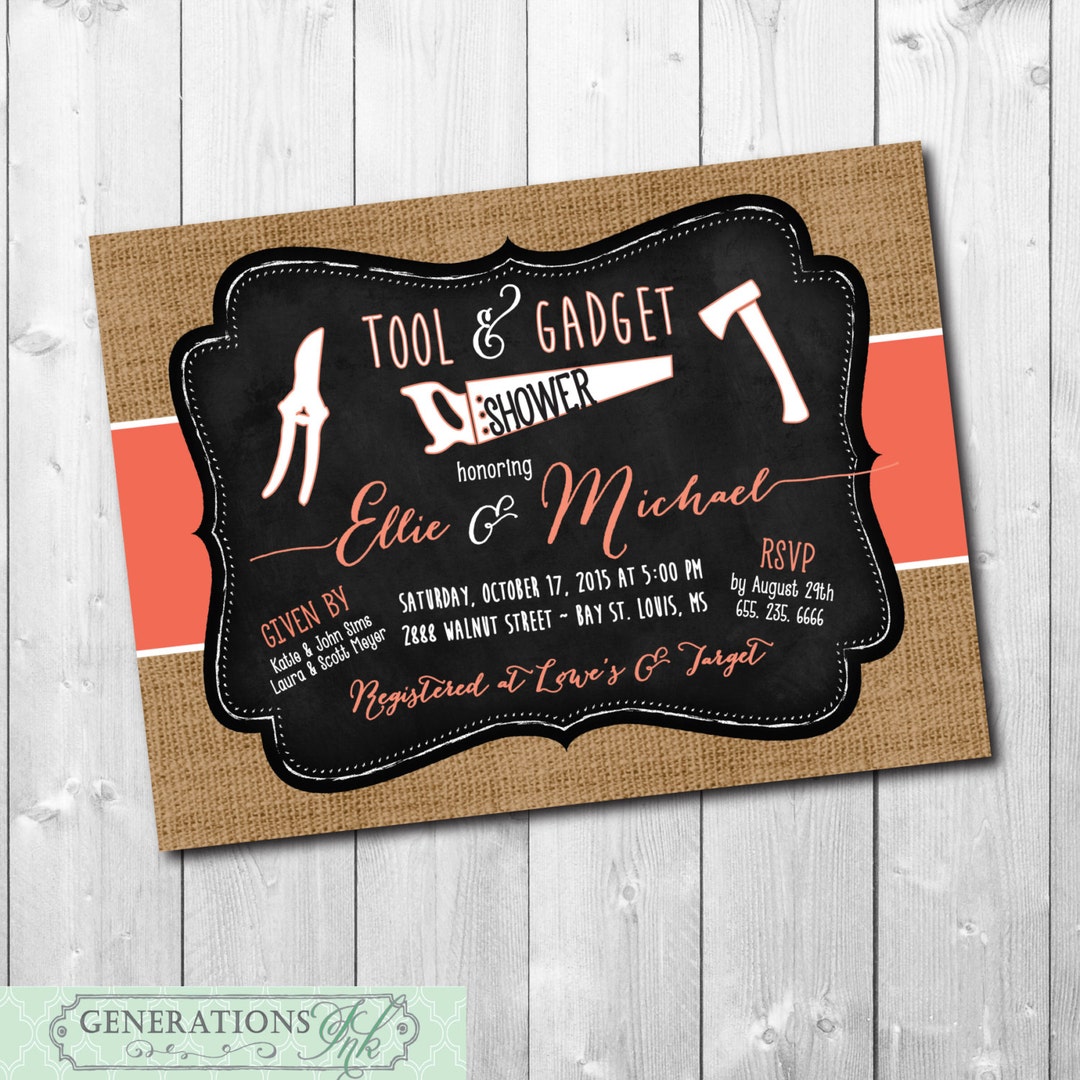 Tool and Gadget Shower Invitation, Honey Do Shower Invitation, Groom ...