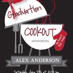 Graduation Cookout Party Invitation Printable/digital File/bbq,grill ...