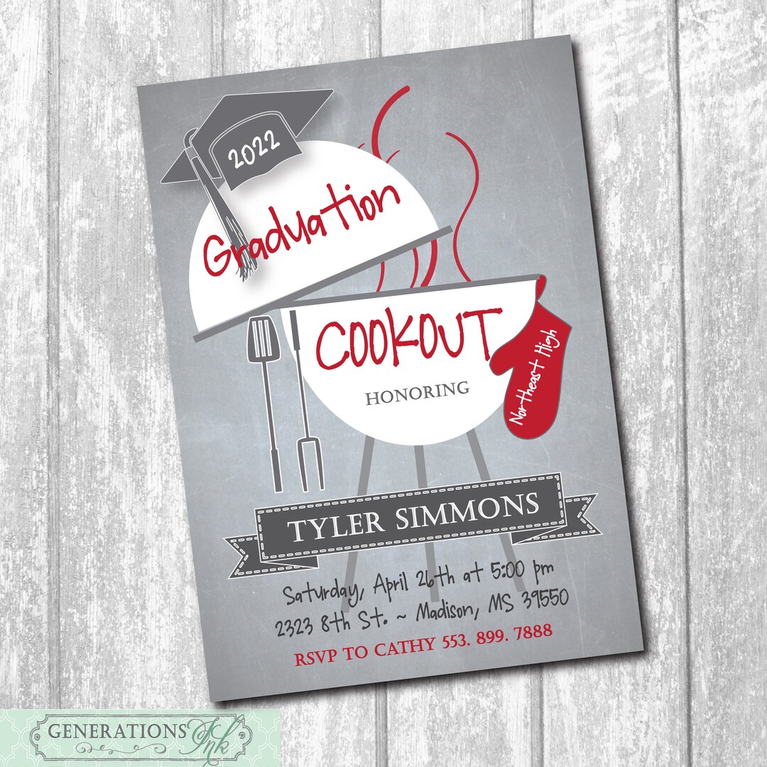 Graduation Cookout Party Invitation Printable/digital - Etsy