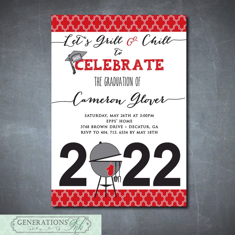Graduation Party Invitation Graduation Cookout Class of - Etsy
