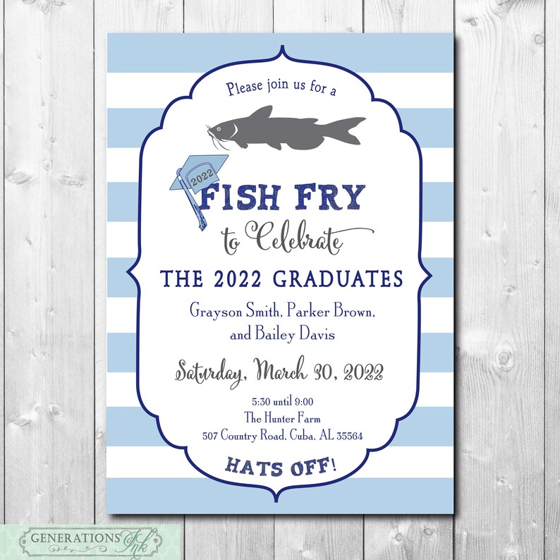 Fish Fry Graduation Party Invitation Printable/digital - Etsy