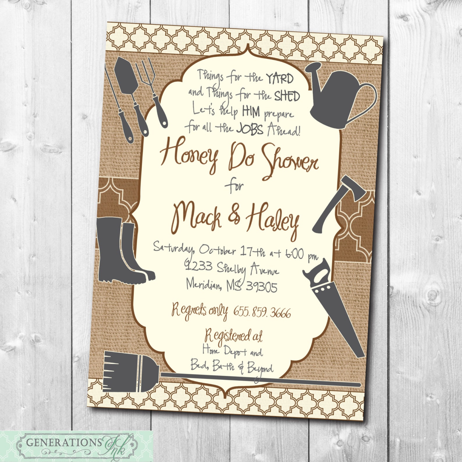 HONEY DO Shower Invitation Printable/digital File, Fall, Tool Shower ...