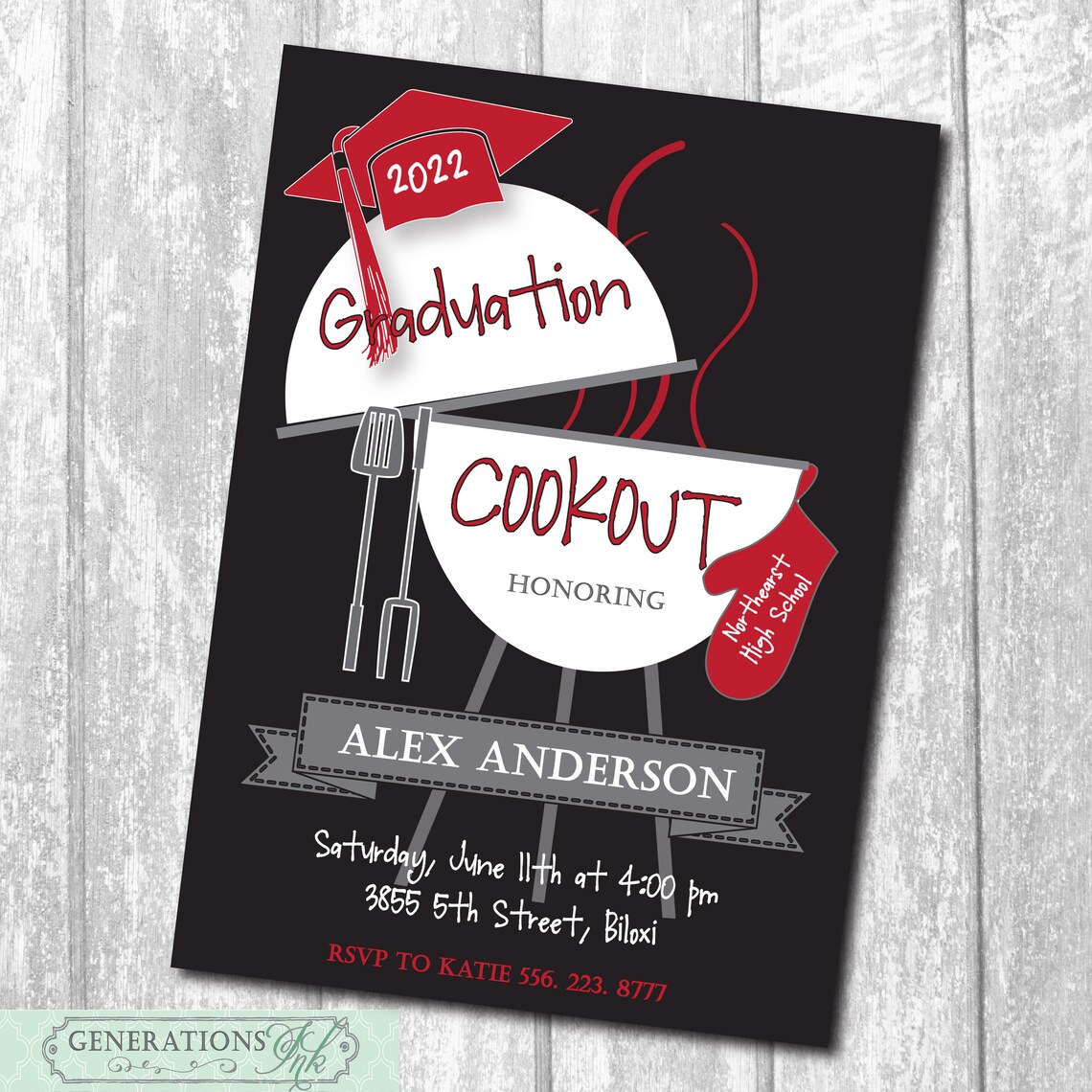 Graduation Cookout Party Invitation Printable/digital - Etsy