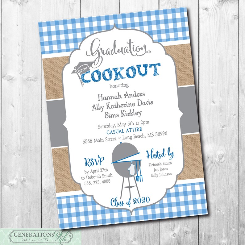 Graduation Party Cookout Invitation Graduation Cookout Boy - Etsy