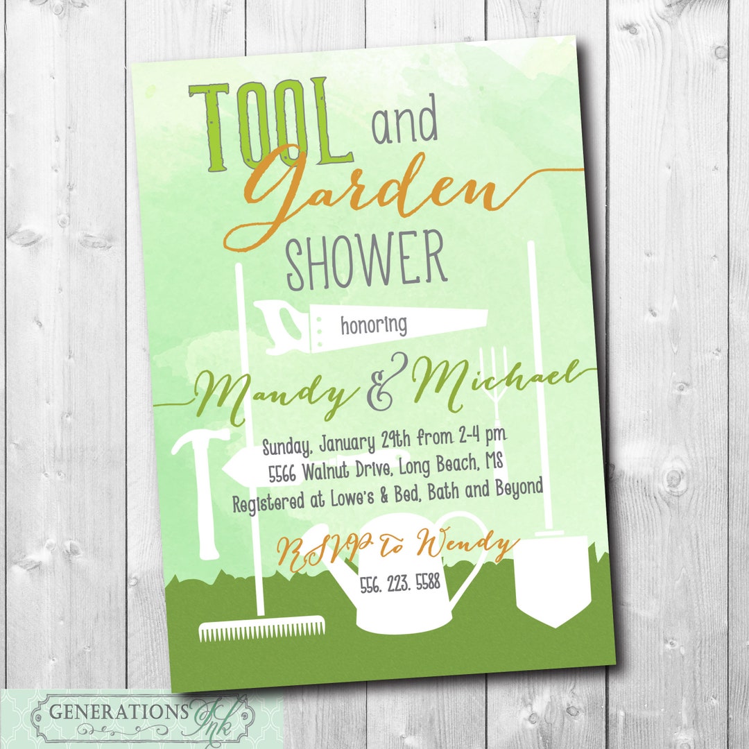 Tool and Garden Shower Invitation, Honey Do Shower Invitation, Tool and ...