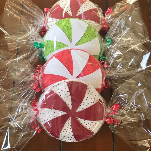 Big Peppermint Candy Decorations Set of 6. | Etsy