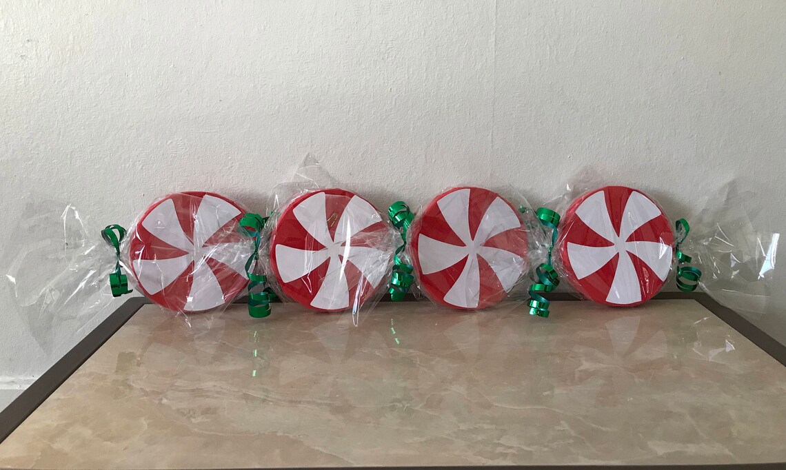 Peppermint Candy set of 4. | Etsy