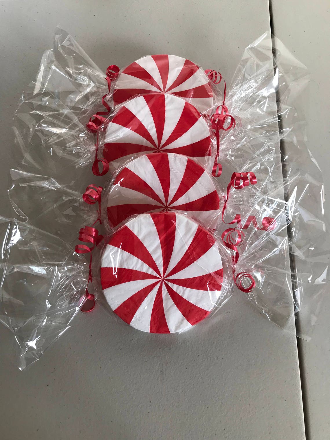 Peppermint Candy set of 4. | Etsy