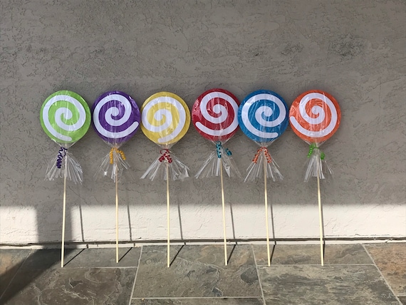 Big Lollipop Party Decor set of 6. - Etsy