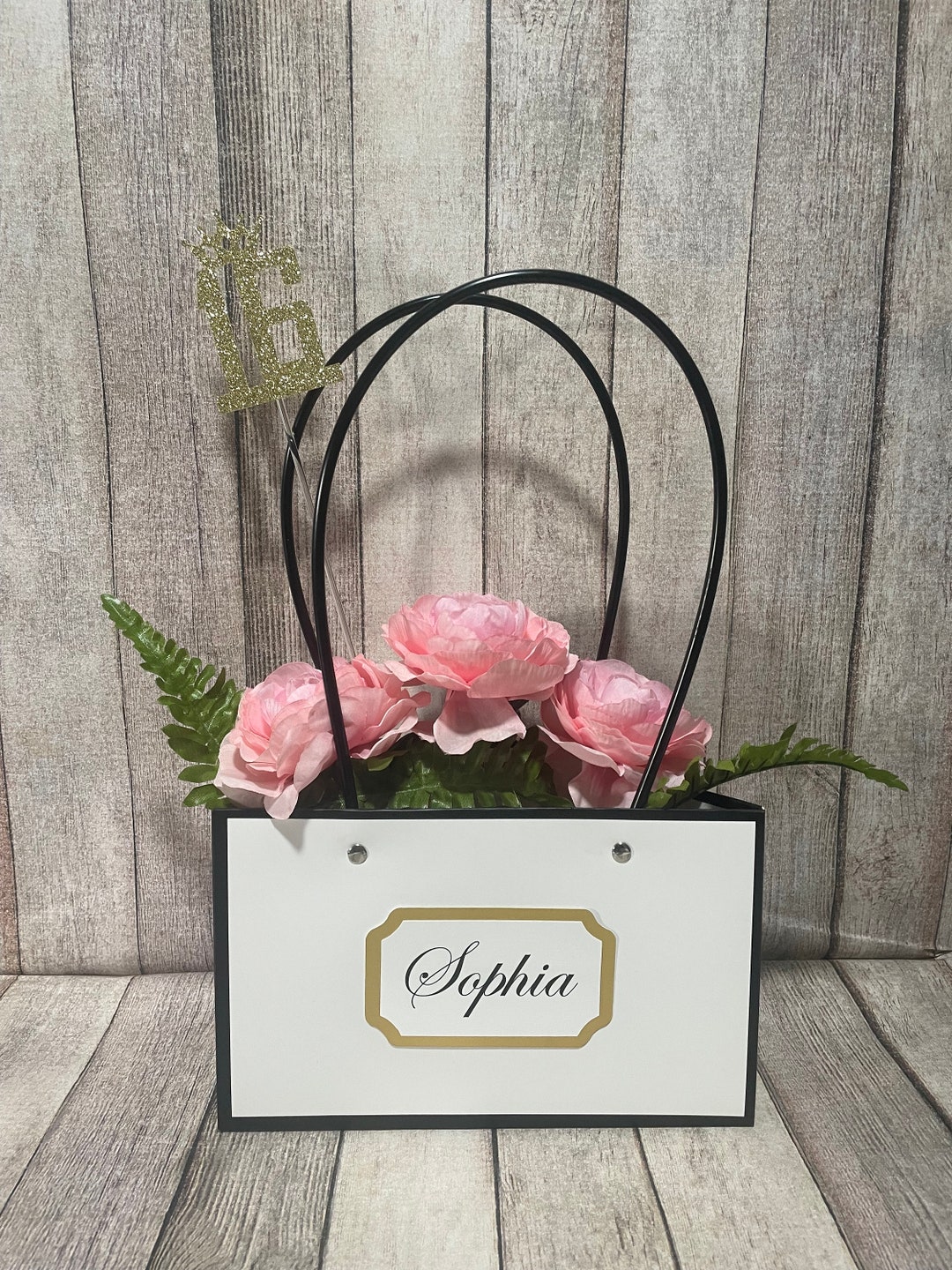 Box Rectangular for Flower Arrangements or Bouquet With Handle, for ...