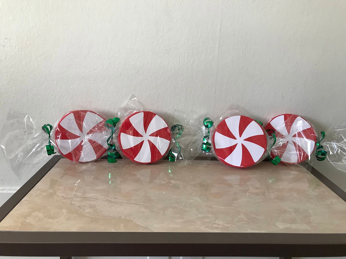 Peppermint Candy set of 4. | Etsy