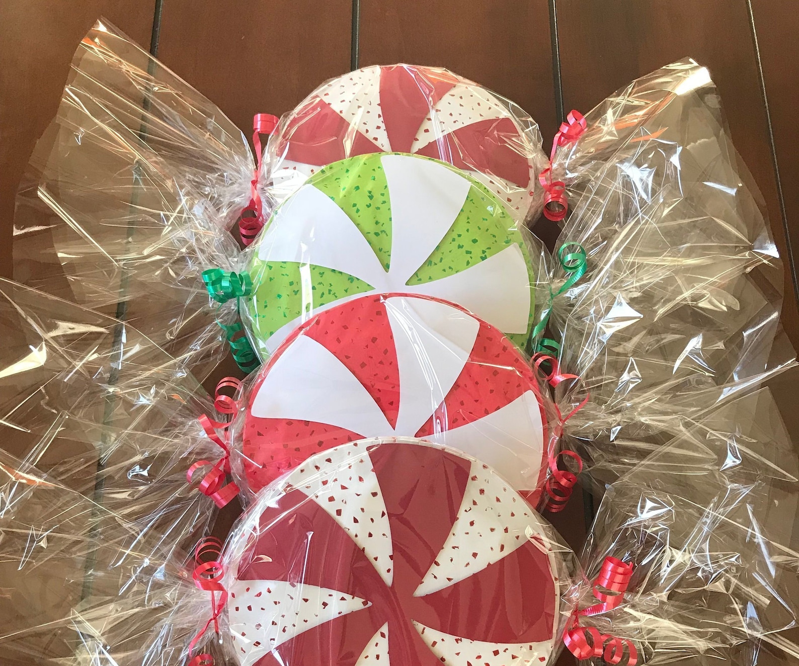 Big Peppermint Candy Decorations set of 6. | Etsy