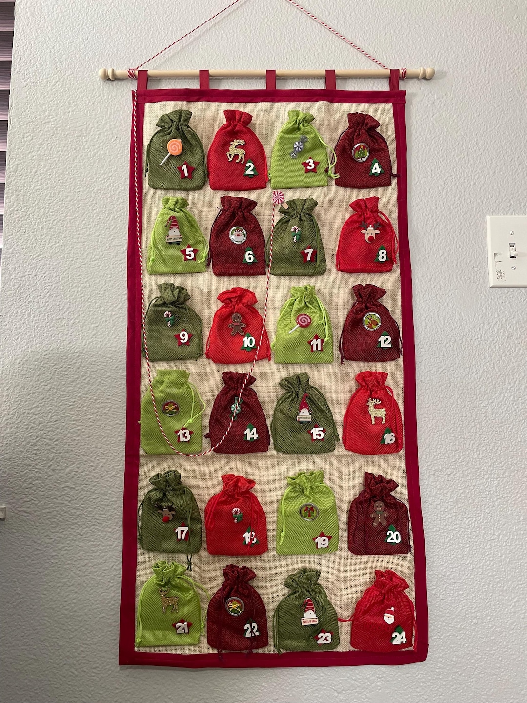 Christmas Advent Calendar With 24 Pockets!!! - Etsy