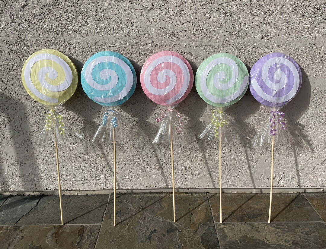 Big Lollipop!! Party Decor (set of 5) Pastel Colors. - Etsy