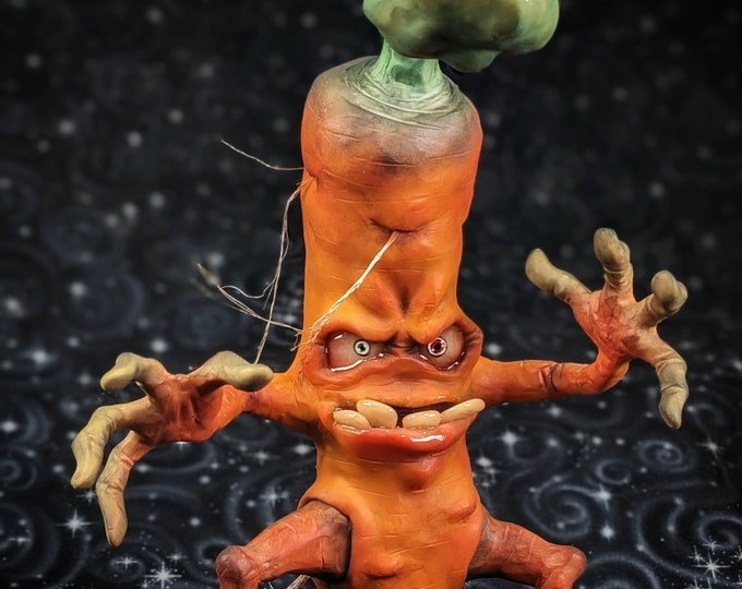 Scary Creepy Zombie Carrot OOAK Polymer Clay Sculpture Handmade ...