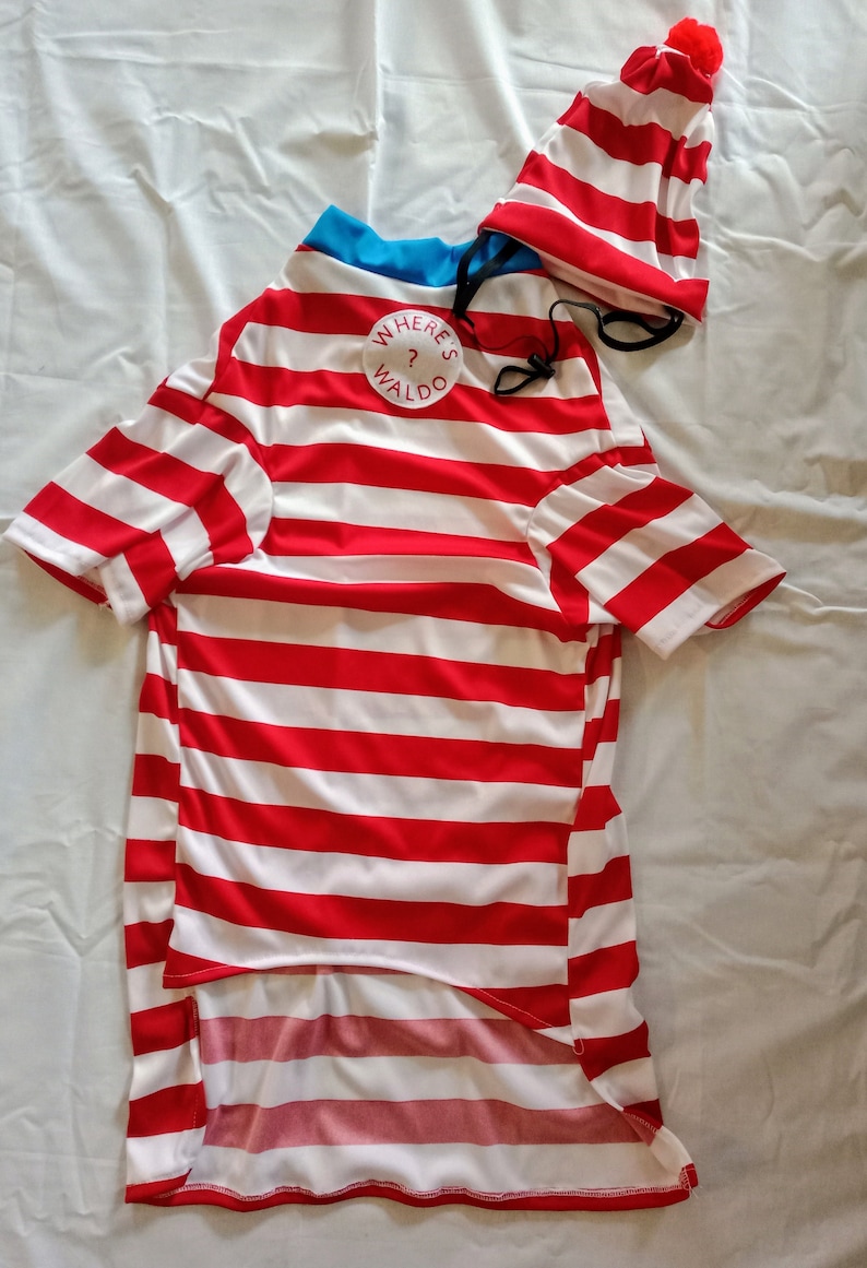 Where's Waldo Dog Costume: Striped Shirt & Hat - Halloween Outfit - Etsy