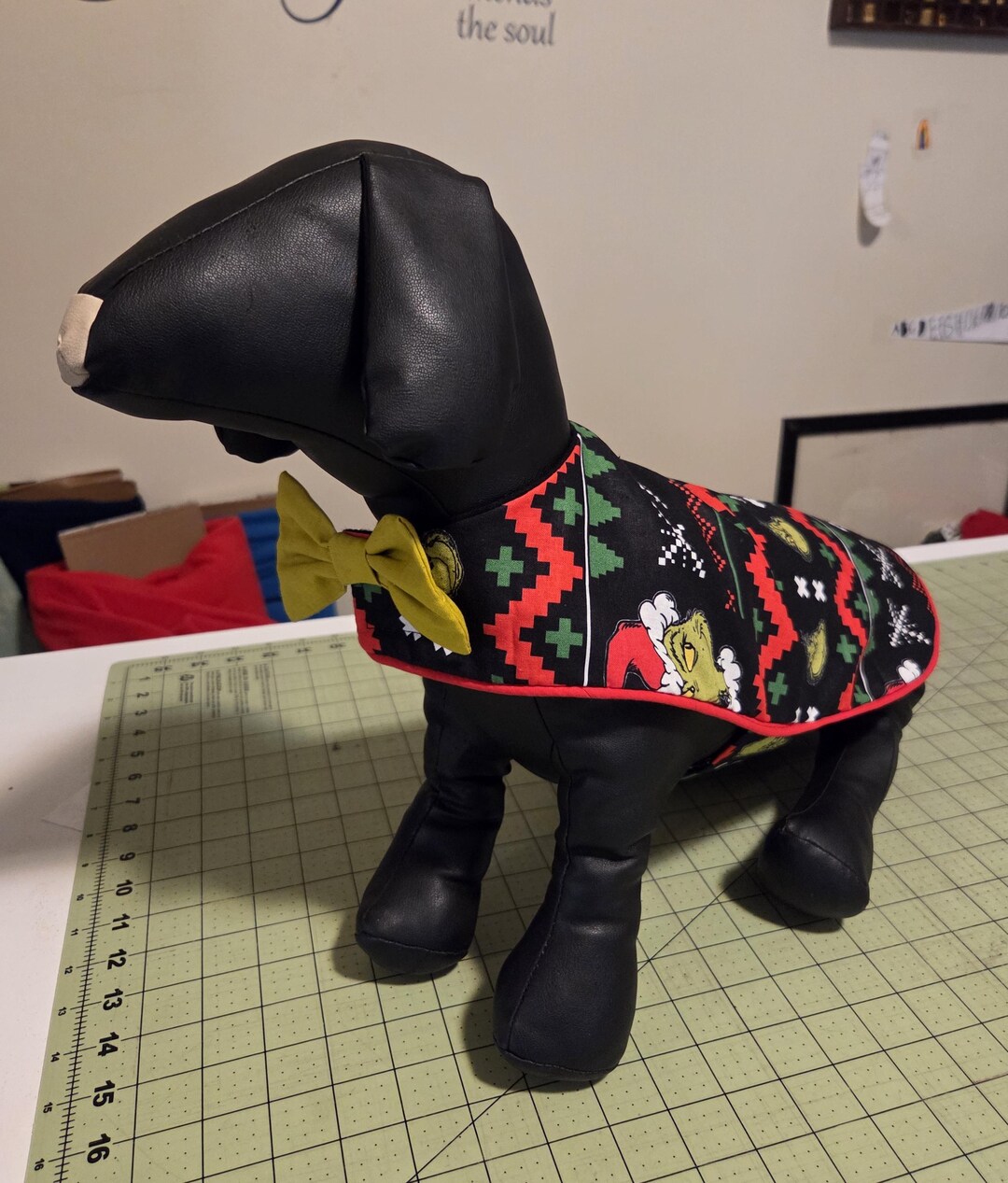 Grinch Inspired Dog Jacket: Christmas Outfit With Piping - Etsy