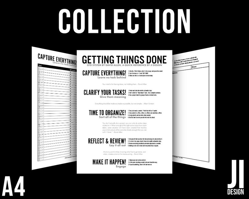 Getting Things Done GTD Printable Set A4 - Etsy