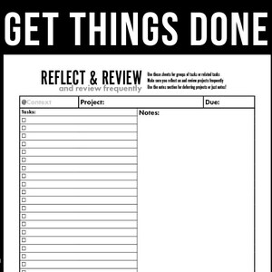 Getting Things Done GTD Printable Set A4 - Etsy