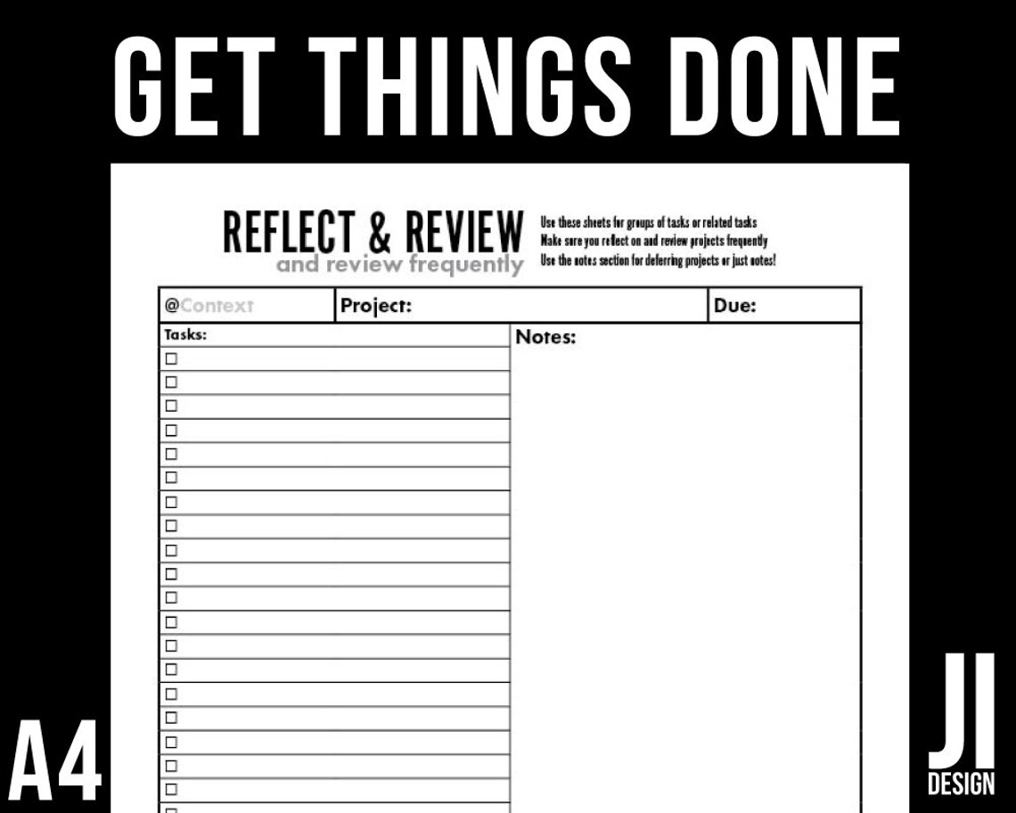 Getting Things Done GTD Project Sheets A4 - Etsy