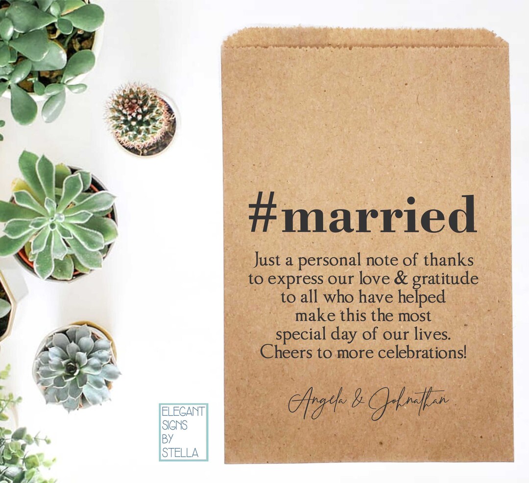 Lottery Bags, #married, Scratch off Ticket, Wedding Favor Bags, Kraft ...