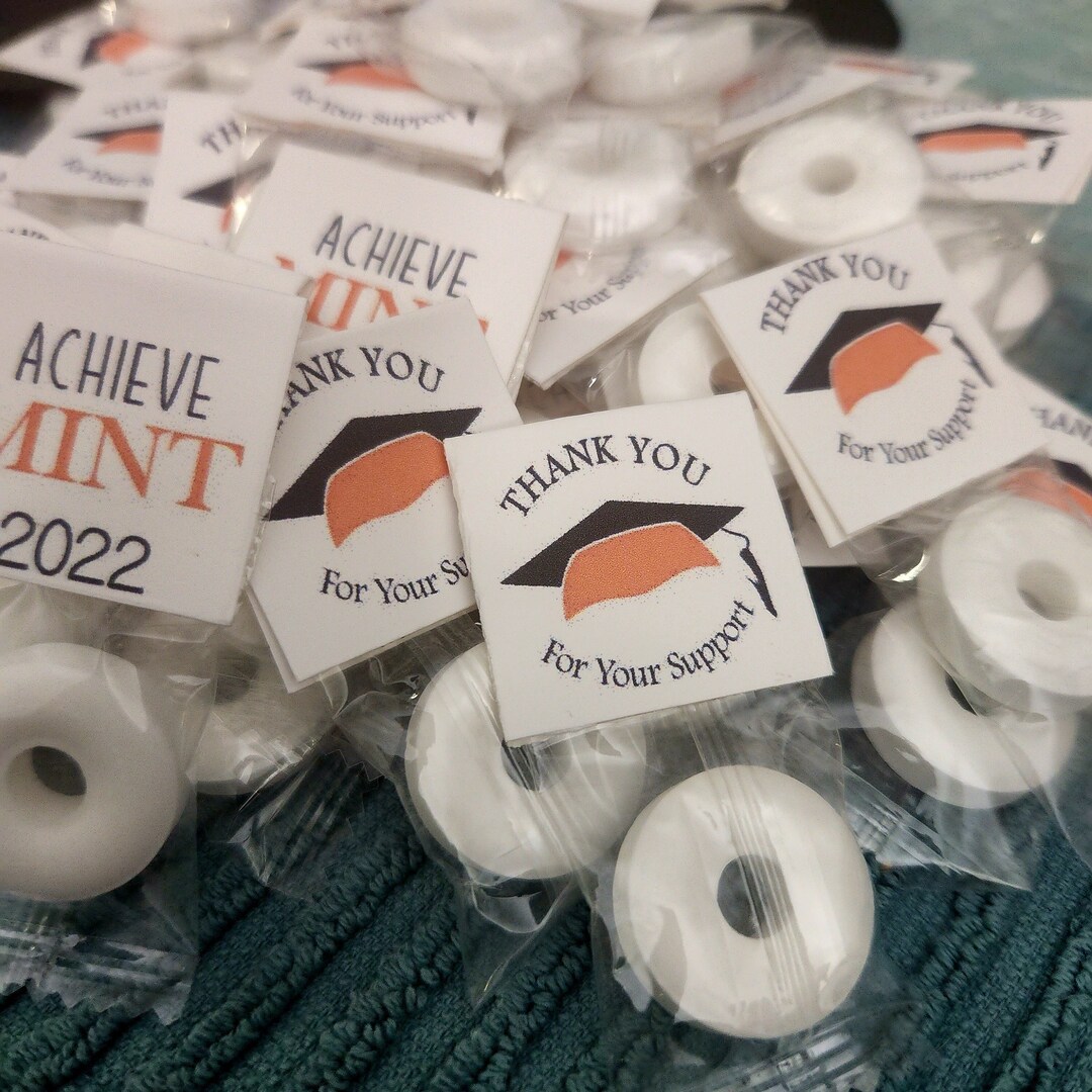 25 or 50 Wrapped Mints, Custom Mints, Graduation Mints, Mint Favors ...