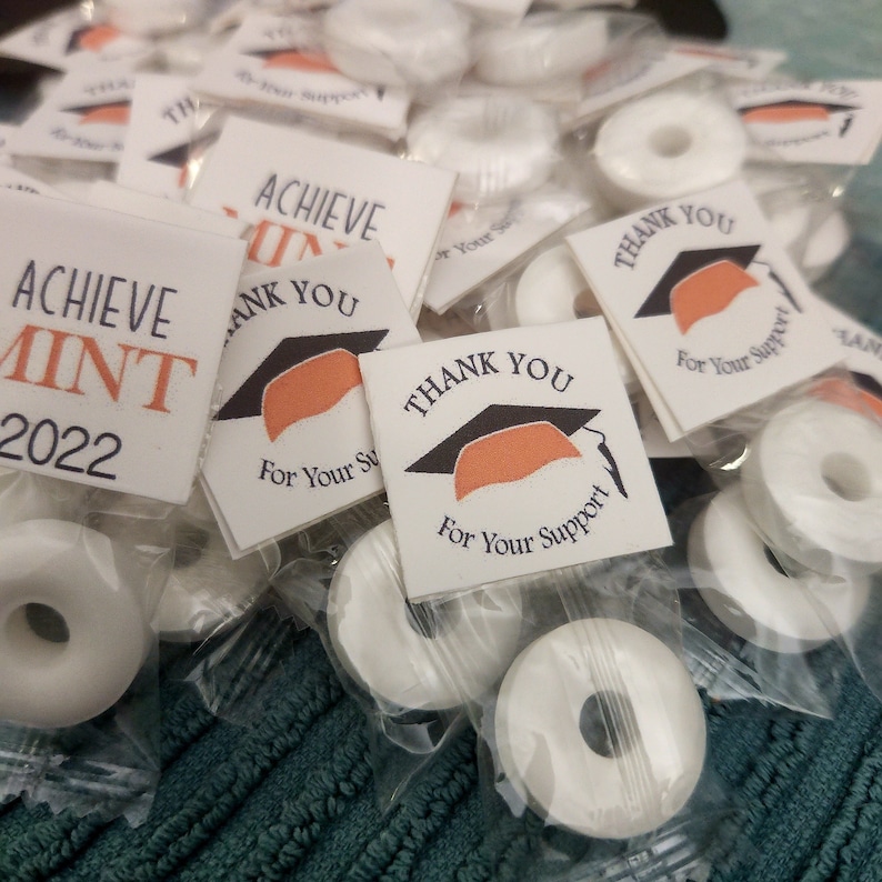 25 or 50 Wrapped Mints, Custom Mints, Graduation Mints, Mint Favors ...