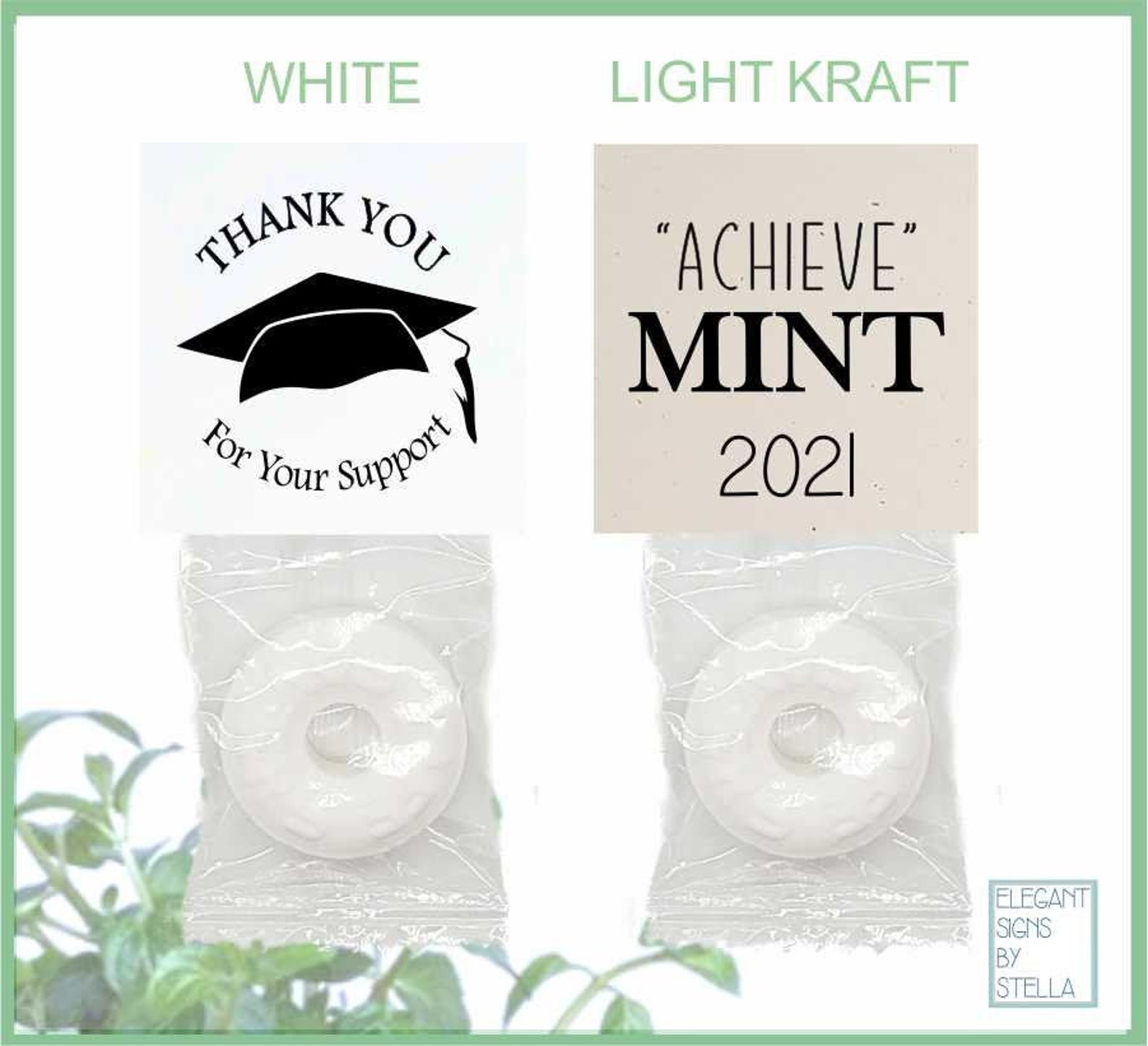 25 or 50 Wrapped Mints, Custom Mints, Graduation Mints, Mint Favors ...