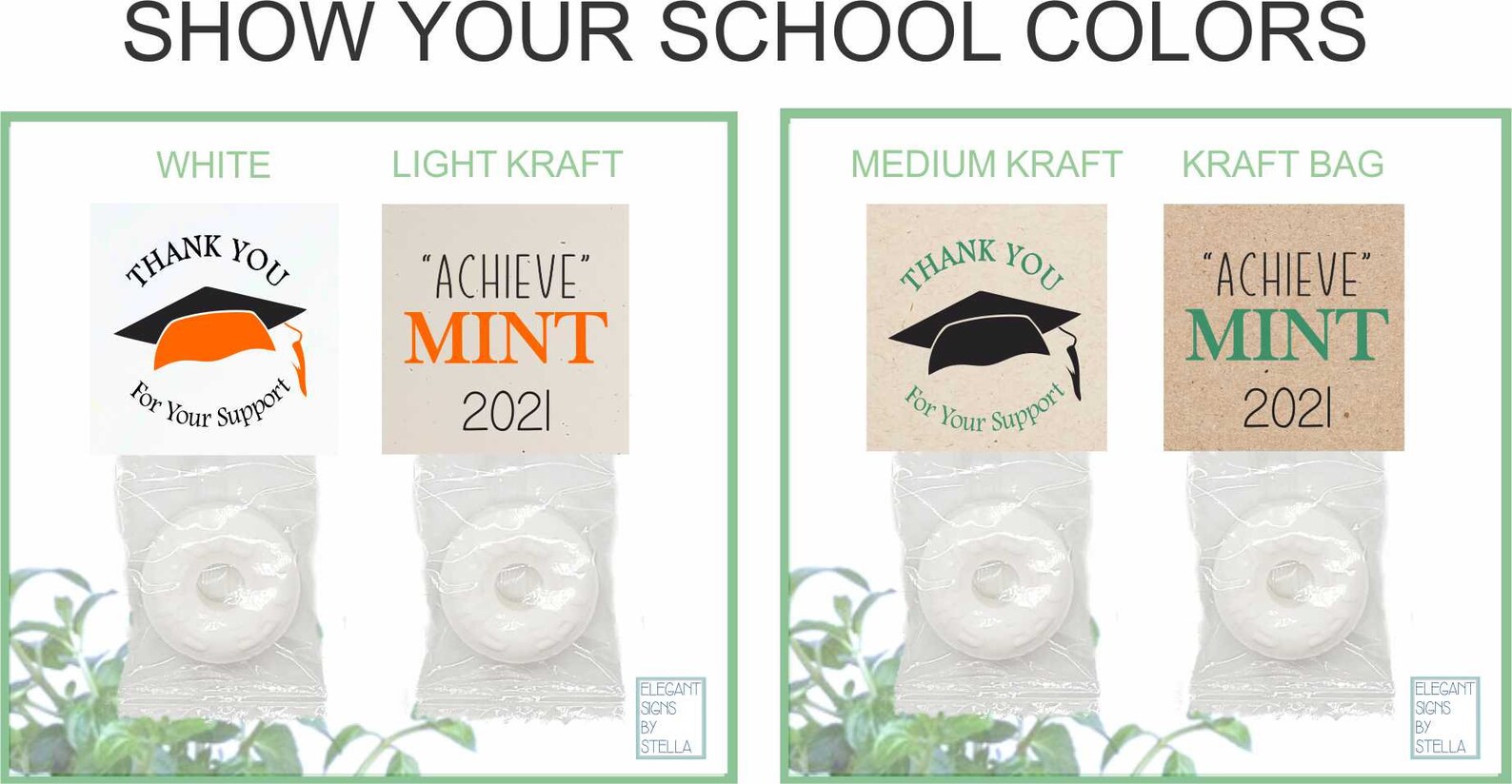 25 or 50 Wrapped Mints, Custom Mints, Graduation Mints, Mint Favors ...
