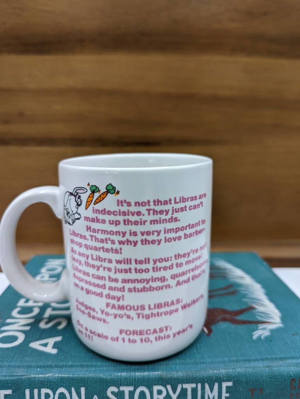 Vintage Libra Zodiac Sun Sign Scales Bunny Rabbit Carrots Mug - Etsy