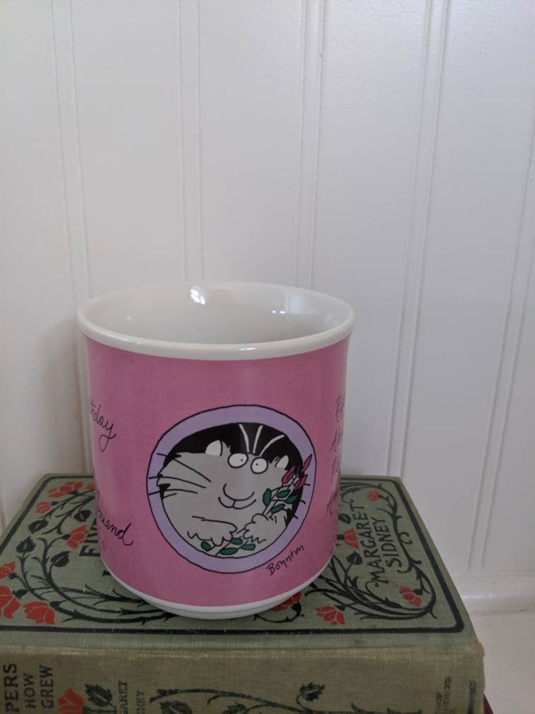Vintage Sandra Boynton Cat Pink Birthday Mug - Etsy
