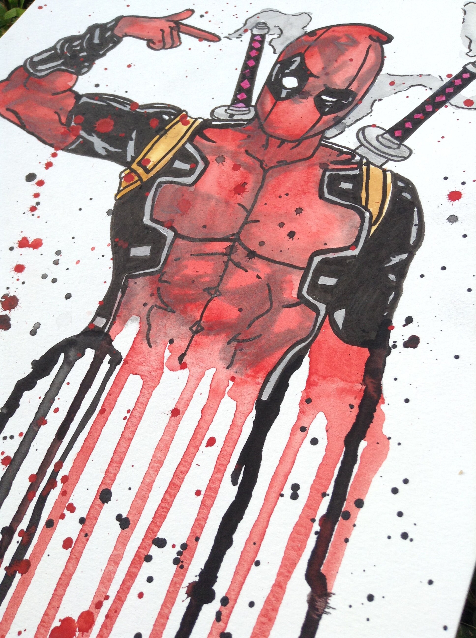 Deadpool Watercolor PRINT / Marvel/ Comics / Geek Gifts / | Etsy