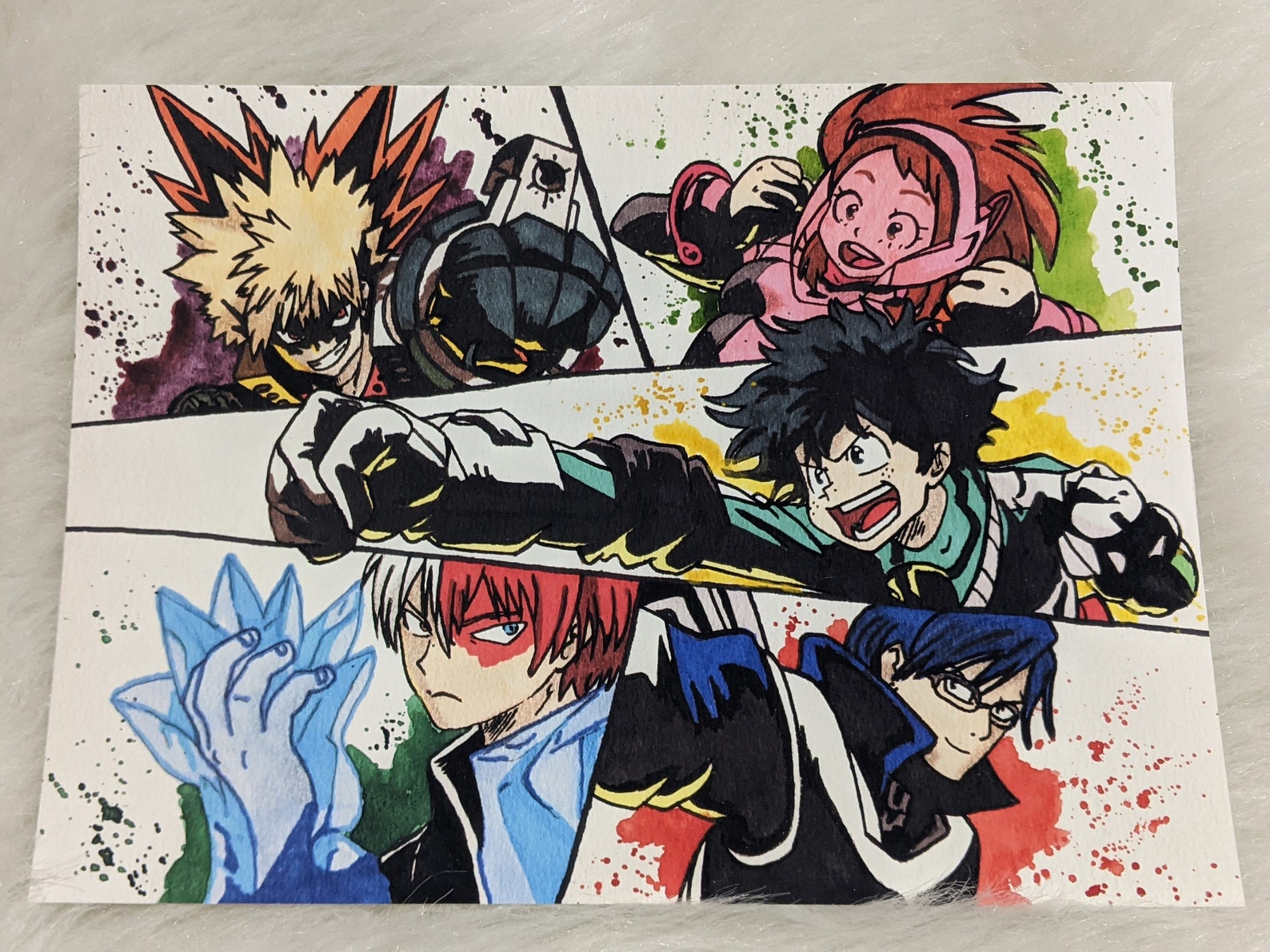 Anime Characters Watercolor Print / Superhero Group / Manga Characters ...