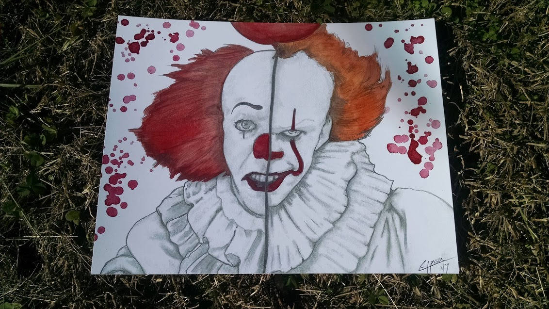Pennywise Watercolor Drawing PRINT / IT / Tim Curry / Stephen - Etsy