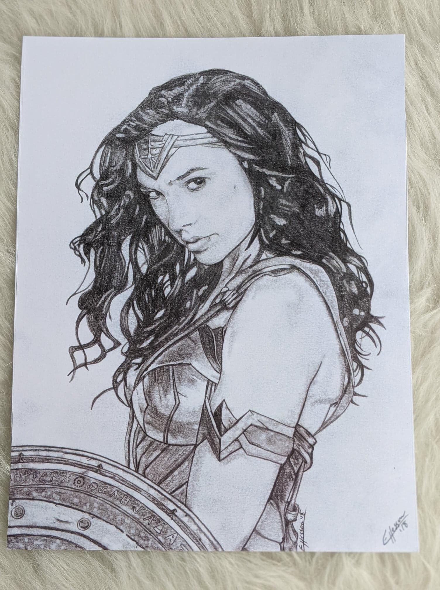 Pencil Wonder Woman Drawing