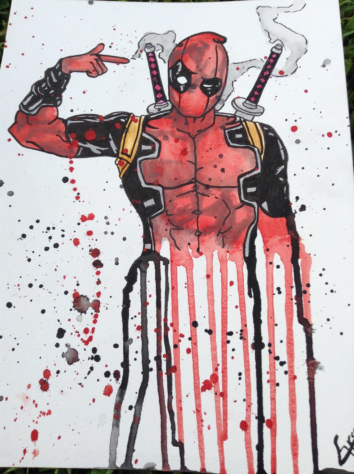 Deadpool Watercolor PRINT / Marvel/ Comics / Geek Gifts / | Etsy