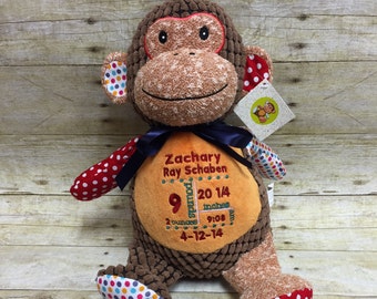Baby Cubbies Personalized Stuffed Brown Monkey Adorable Baby - Etsy