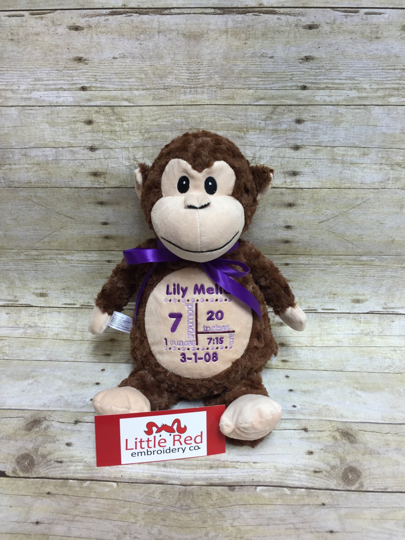 Baby Cubbies Personalized Stuffed Brown Monkey Adorable Baby - Etsy