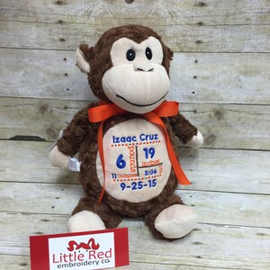 Baby Cubbies Personalized Stuffed Brown Monkey - Adorable Baby Gift! - Etsy