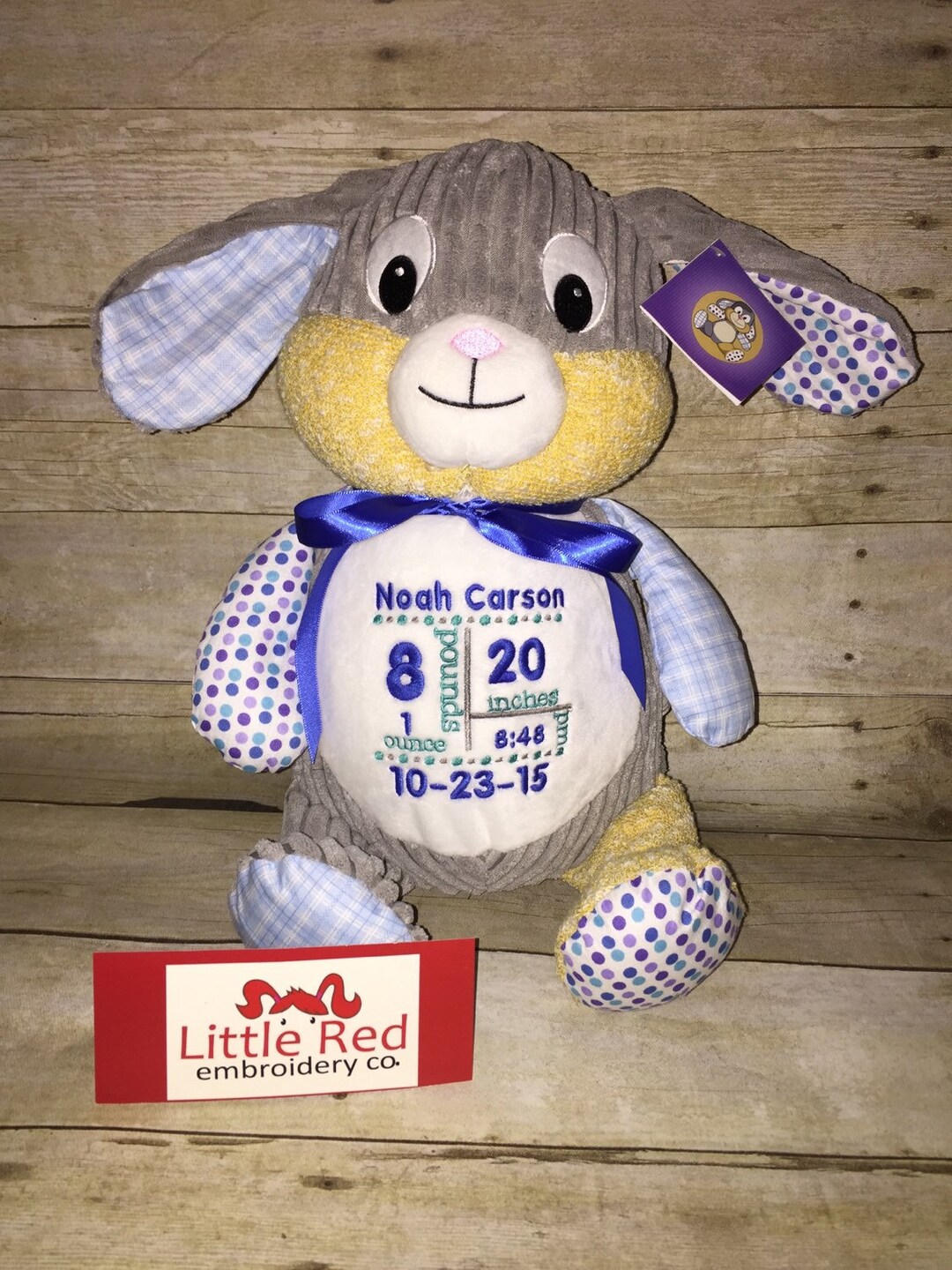 Baby Cubbies Personalized Stuffed Harlequin Boy Bunny - Adorable Baby ...