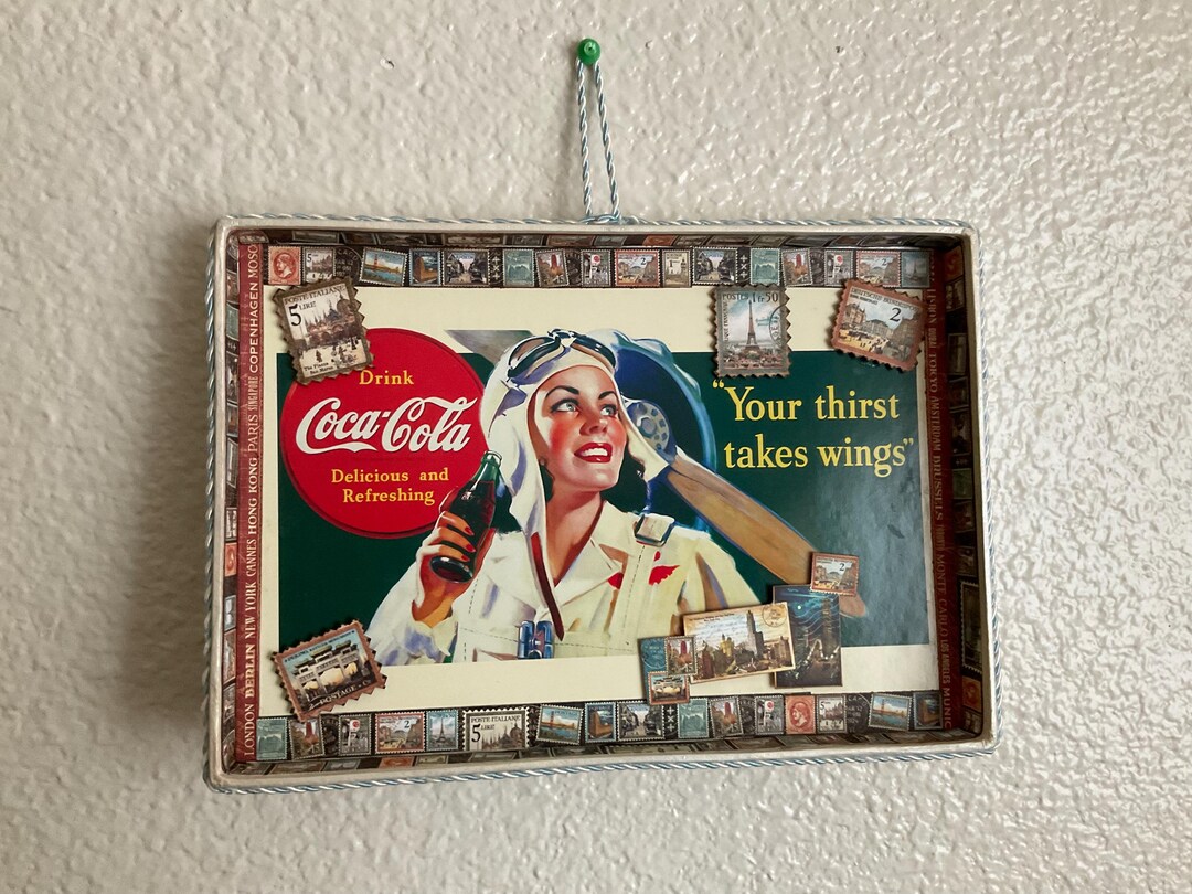 Shadow Box Coca-cola Women Pilot Vintage Reproduction Handmade Home ...